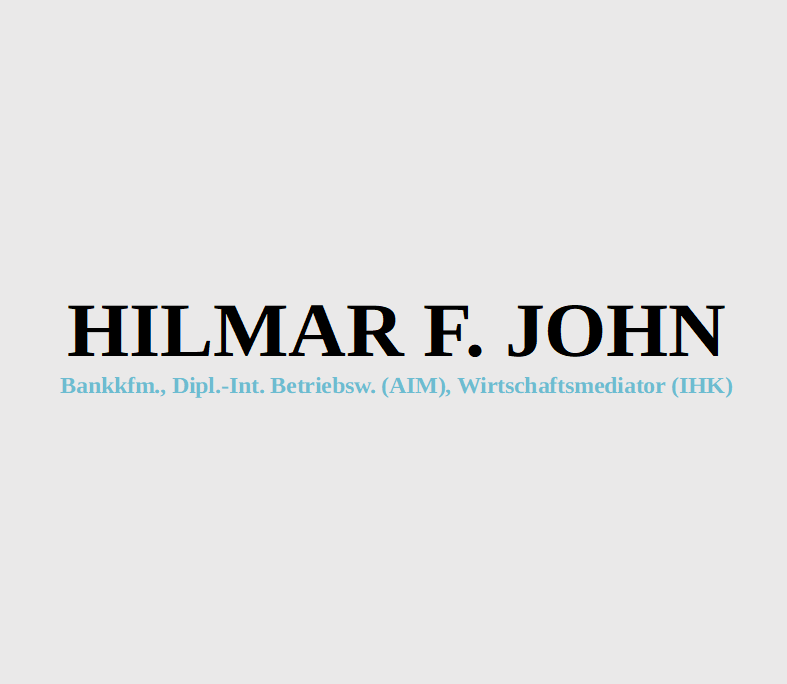 HILMAR F. JOHN - Über mich
